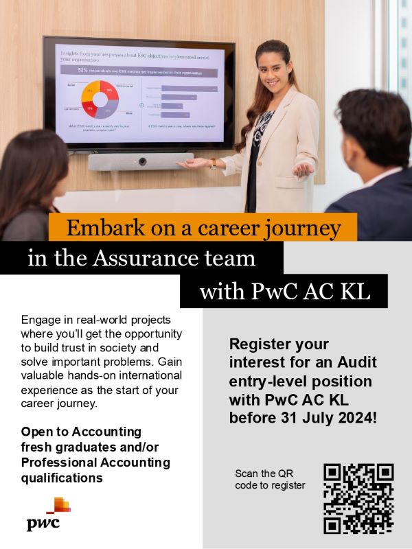 Embark on a career journey in the Assuranve team with PwC AC KL!